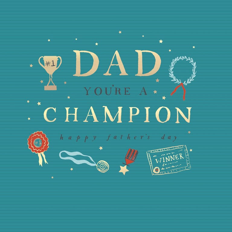 Hotchpotch Father's Day Card For Champion Dad 6x6 inches | Me To You®